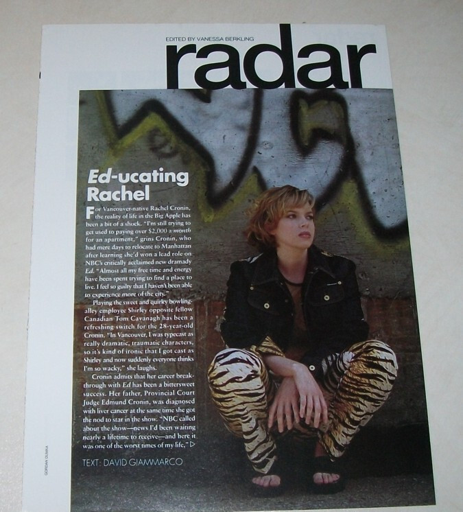 Rachel Cronin original ONE magazine clipping page PHOTO artice | eBay