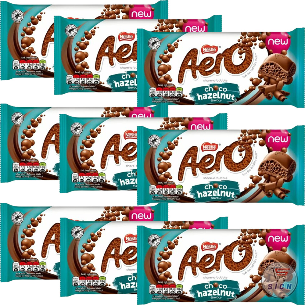Aero Hazelnut Flavour Bubbles Chocolate Sharing Bar90g Nestle Perfect ...