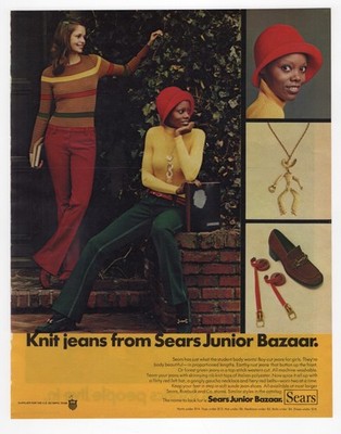 vintage 1972 large size mag print ad Sears Junior Bazaar women's ...
