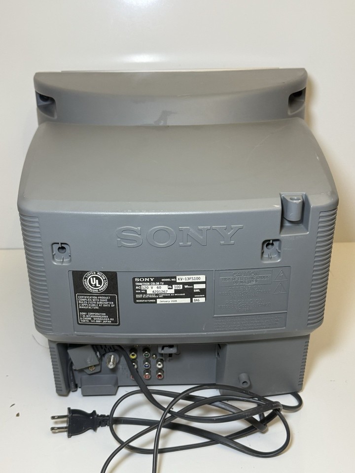 Sony Trinitron 13" TV Television Monitor Retro Gaming 2005 KV-13FS100 ...