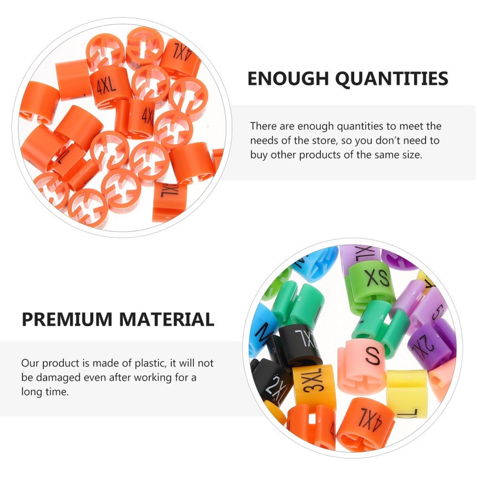 200 Pcs Color-coded Clothes Rack Clothing Size Tag Hanger Number ...