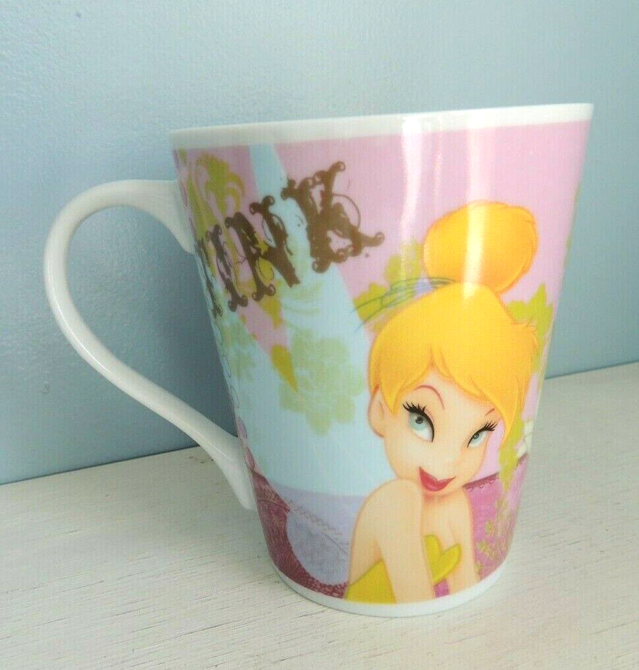Tinkerbell Coffee Mug Cup SWEET PIXIE TINK Pink Butterfly Disney Jerry ...