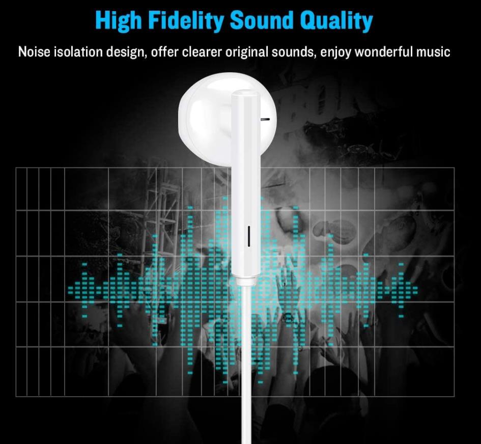 Type C USB-C Headphones Earphones with Mic For Samsung Galaxy S22 S23 ...