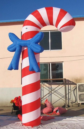 5m/16.4'H--Air Blown/ Inflatable Candy Cane Christmas Crutch Arch ...
