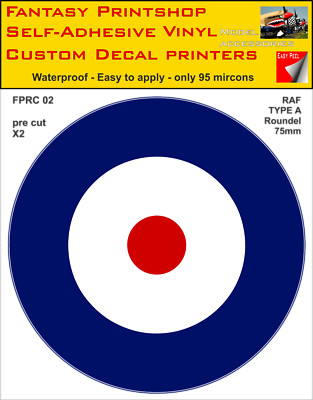 RAF Roundels Twin Packs Vinyl Sticker Decals Type A Roundel 75 - 290mm ...