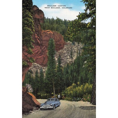 Postcard Boulder Canyon Near Boulder, Colorado Vintage Linen Unposted ...