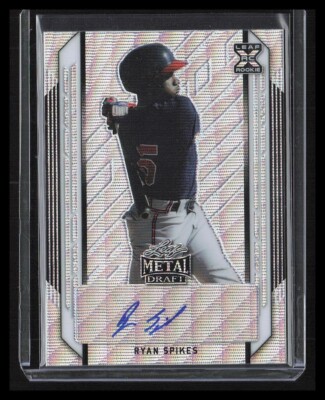 RYAN SPIKES 2021 Leaf Metal Draft Silver Wave AUTO TAMPA BAY RAYS | eBay