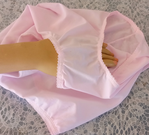 VINTAGE SHADOWLINE SHEER PINK NYLON "NO COTTON" UNLINED GUSSET PANTY ...