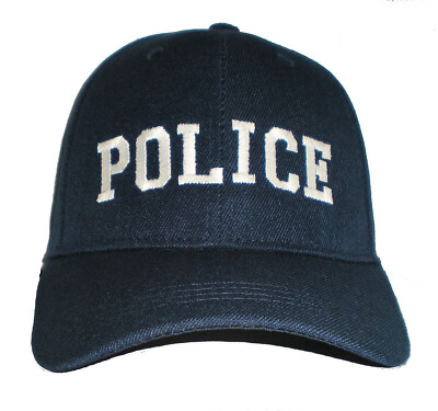 POLICE Blue Embroidered Adjustable Cap Baseball Hat | eBay