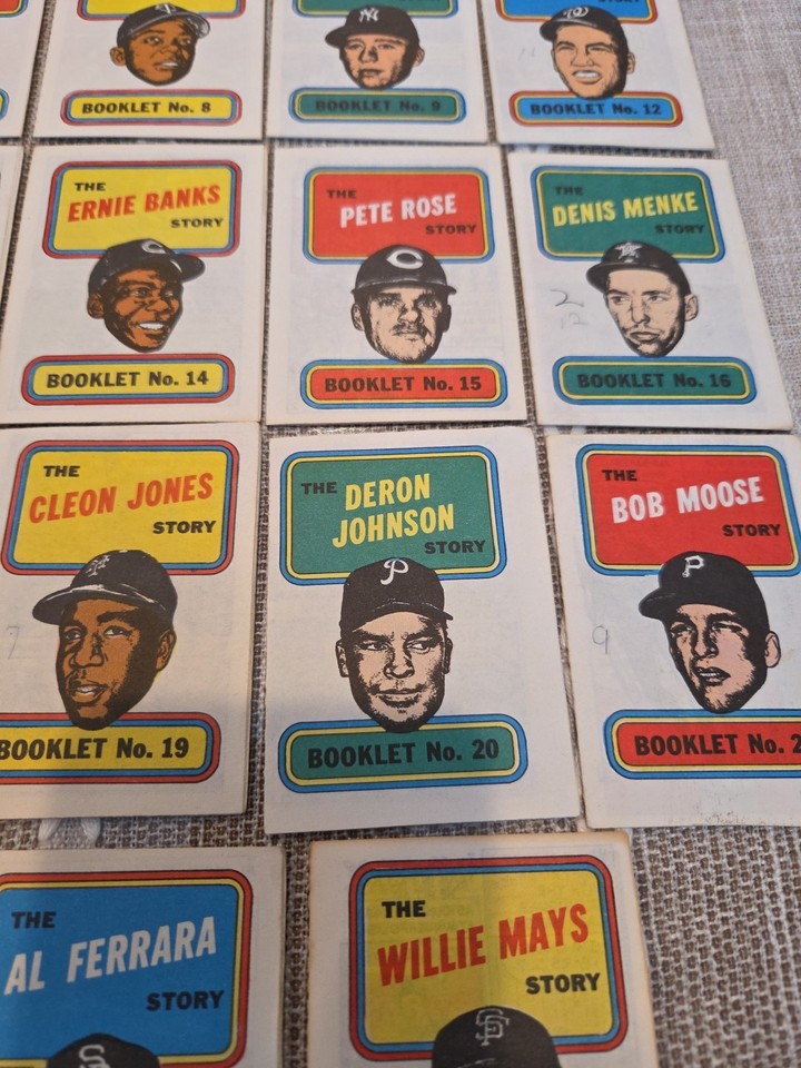 Vintage 1970 Topps Baseball The Story Booklet Comic NEAR SET of 19 EXMT ...