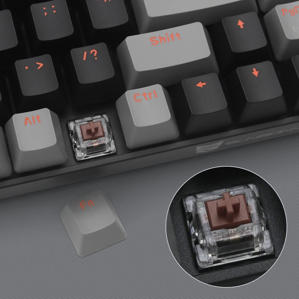 Mechanical Gaming Keyboard Dual Mode 2.4G/BT Wireless Keyboard with ...