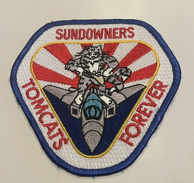 US Navy SUNDOWNERS TOMCATS FOREVER F-14 TOMCAT Squadron Patch USN ...