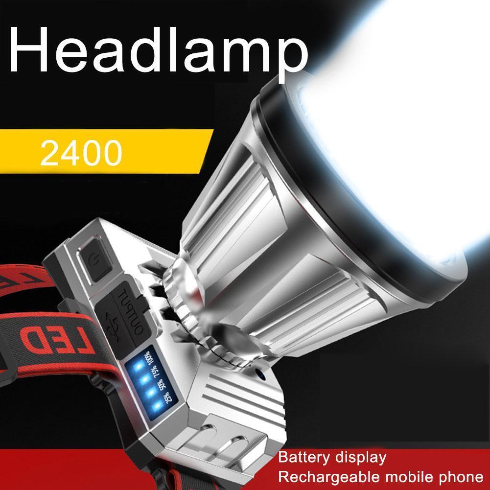 2400 Lumen Super Bright Rechargeable High Power Headlamp High Power ...