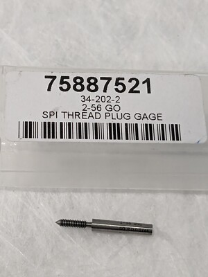 SPI Plug Thread Gage: #2-56 Thread, 2B Class, Single End, Go 34-202-2 ...