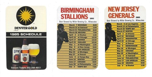 DENVER GOLD (USFL) SCHEDULE / 1985 | eBay
