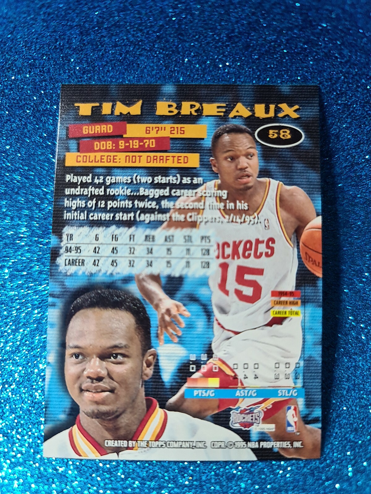 TIM BREAUX🏆Topps 1995-96 STADIUM CLUB #58 NBA Card🏆FREE POST | eBay