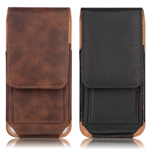 Vertical Leather Holster Belt Clip Pouch Carrying Case Cover for iPhone ...