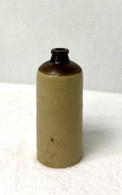 1860s Round Stoneware Ink Bottle Antique Civil War Era - 5" Tall x 2 ...