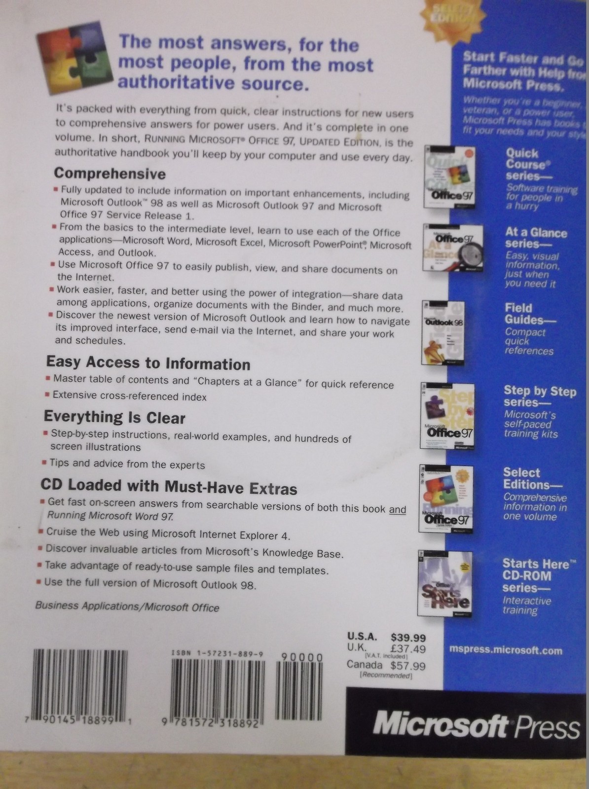 Running Microsoft Office 1997 Updated Edition, Halvorson Young *FREE ...