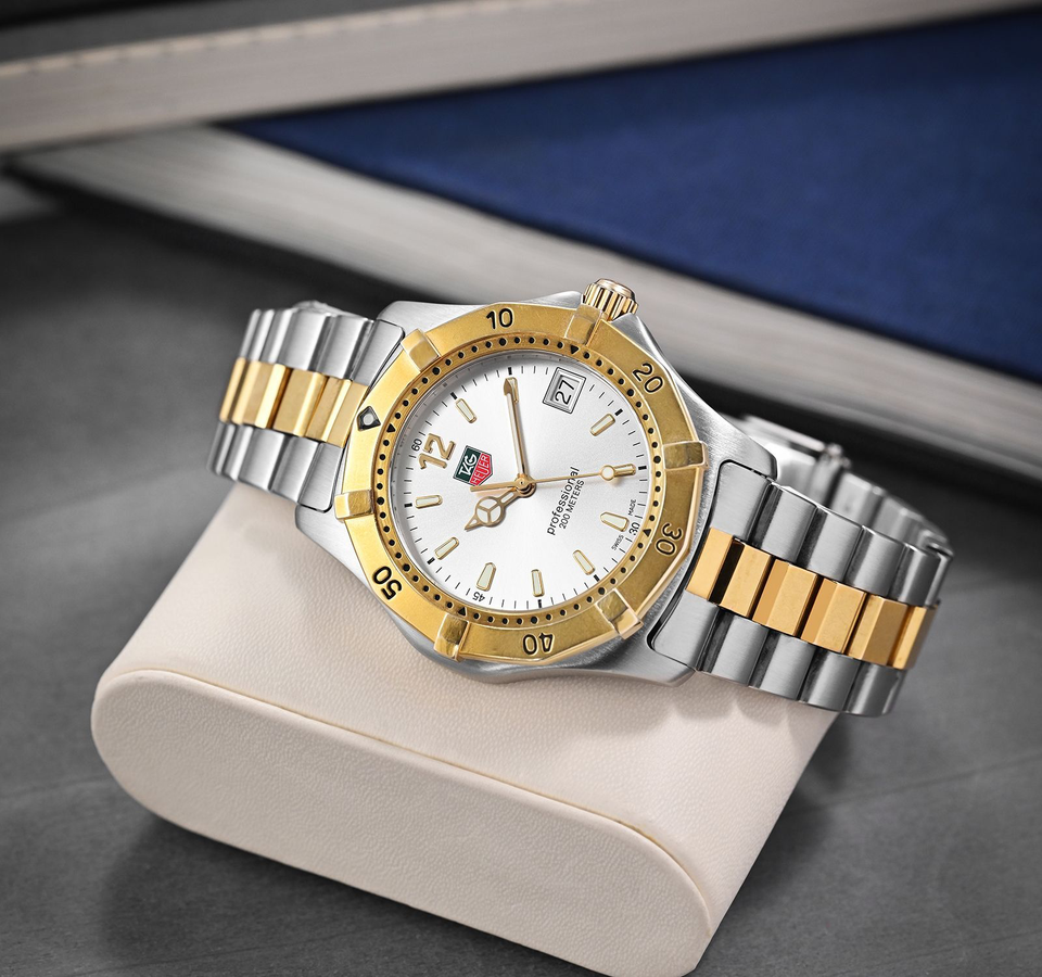 NEW 20MM TWO-TONE BRUSH FINISH MIDDLE LINK BRACELET TAG HEUER 2000 ...