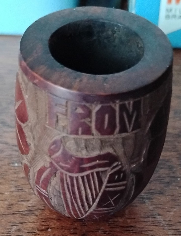 Vintage IRISH CARVED Briar Pipe FROM IRELAND with SHAMROCK'S & LYRE | eBay