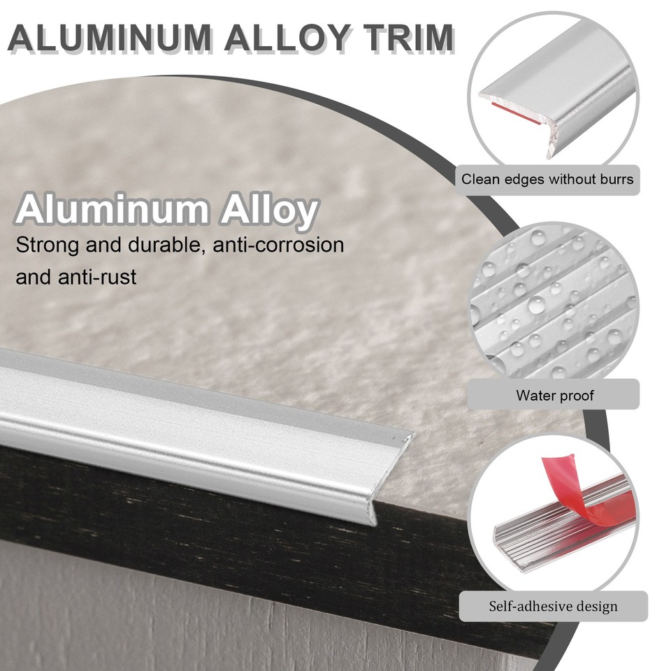 20pcs Tile Edge Trim 12" x 0.4" Peel and Stick Aluminum Alloy Trim ...