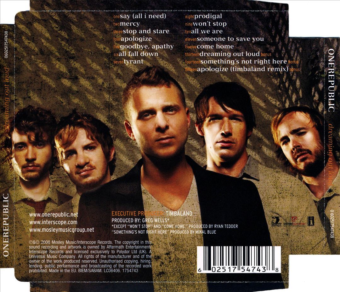 Dreaming Out Loud Album Cover Dreaming Out Loud (Deluxe) OneRepublic
