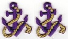 Purple Anchor Patch Small Embroidered Cut out Iron on Sew on Lot of 8 ...