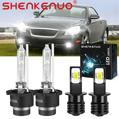 For 2002-2005 Lexus SC430 D2S HID Headlight Low Beam+LED Fog Light ...