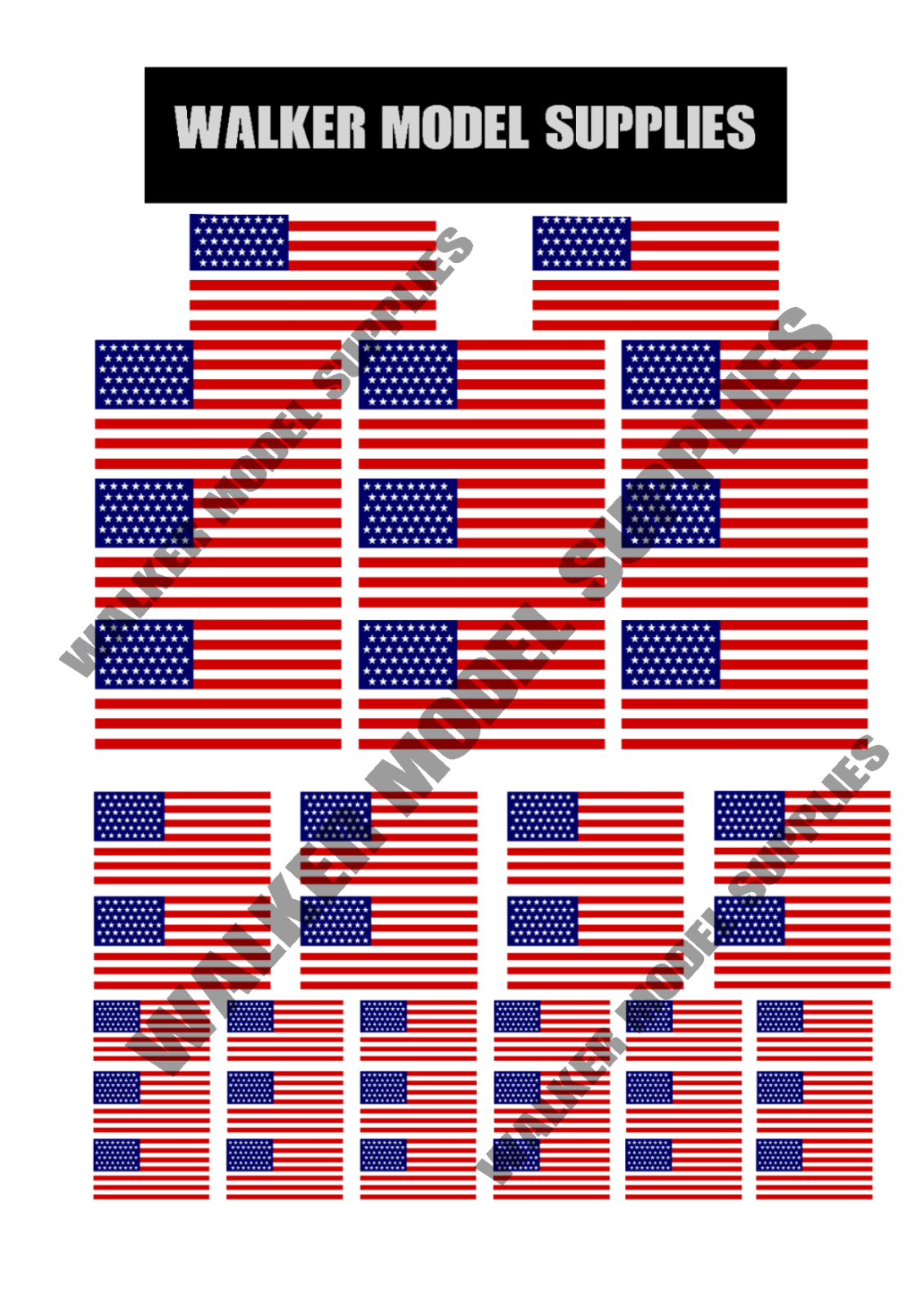 1/35 Pre-cut WW2 American Flag stickers/ Matte decals/ model/diorama ...