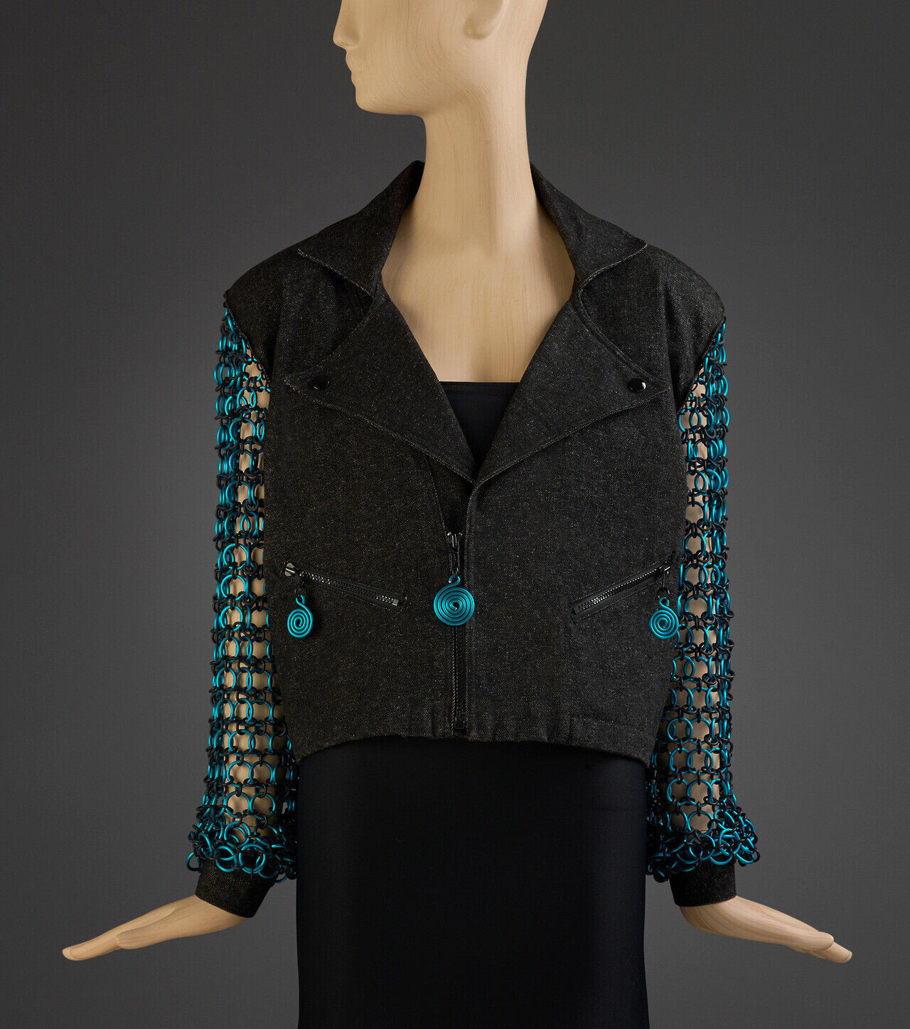 *David Spada Jersey Dress with Black Anodized Spiral … - Gem