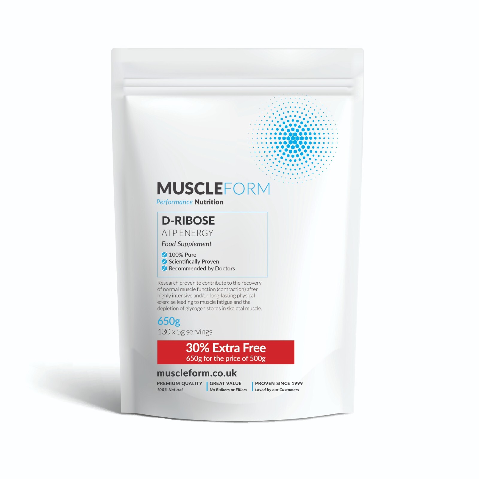 D-RIBOSE D RIBOSE 100% Pure ATP Fuel Energy CFS The Practitioners Brand ...