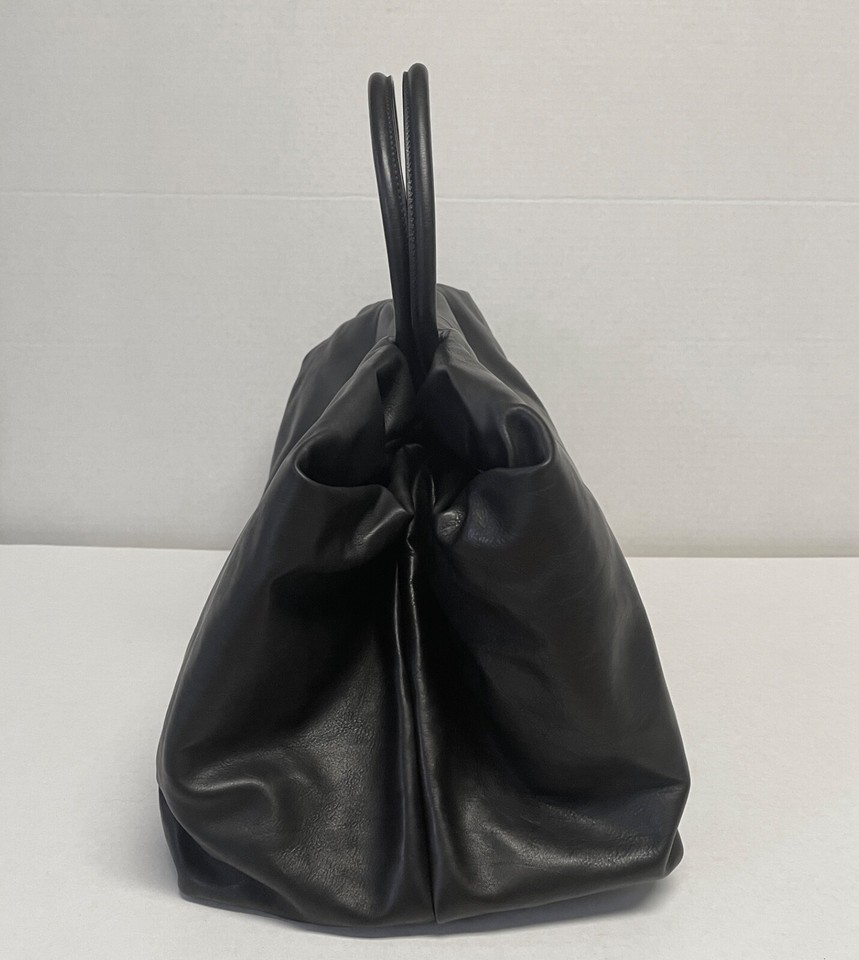 THE ROW Elio Bourse Bag in Black Leather | eBay