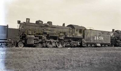 ATSF Santa Fe Locomotive #1858 - 1953 Corwith IL - Vintage Railroad ...