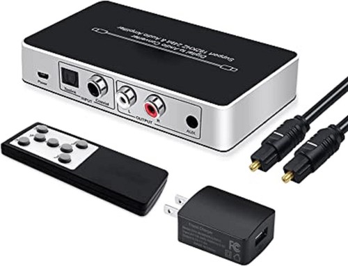 Optical to RCA, Digital to Analog Audio Converter with Remote, (Silver ...