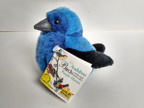 Wild Republic Purple Martin Audubon Plush Bird NO Sound Tags Stuffed ...
