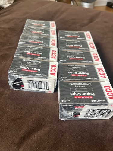 ACCO PREMIUM JUMBO NON-SKID PAPER CLIPS A7072510 (THIS FOR 2 PACKS OF ...