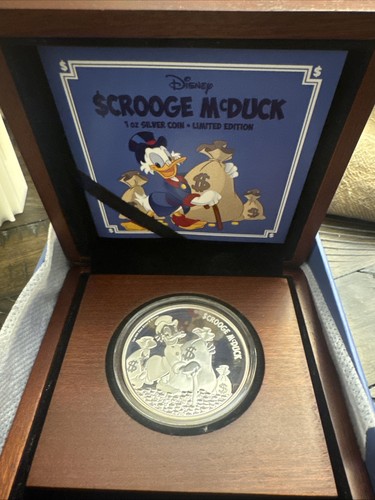 2015 Proof Silver Scrooge mcduck Ducktales Coin bullion #2458 Of 10,000 ...