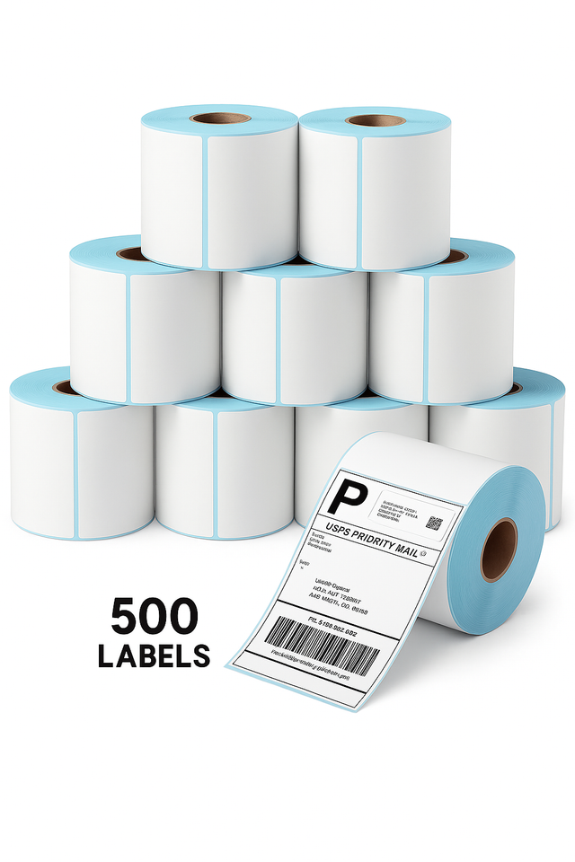 4x6" Direct Thermal Labels 100x150mm 500/Roll – Royal Mail Compatible ...