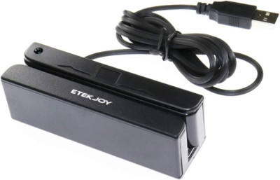 ETEKJOY USB 3-Track Magnetic Stripe Card Reader POS Credit Card Reader ...