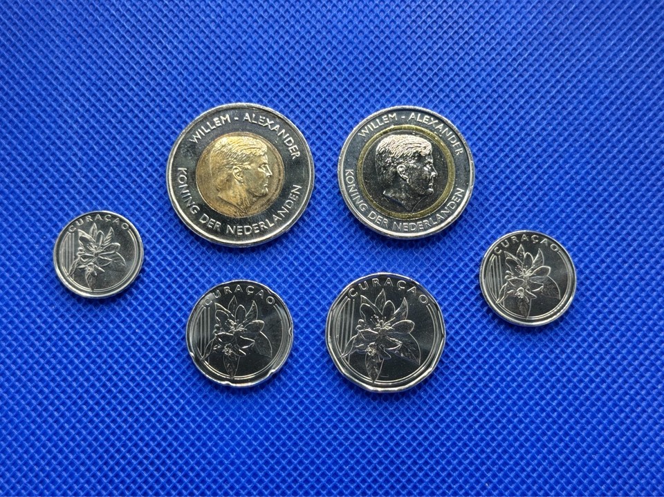 Curacao 6 Coin Set - 5, 10, 25, 50 Cents & 1, 5 Caribbean Guilders 2025 ...