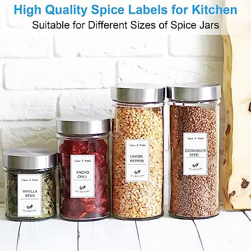 192 Pcs Spice Jars Labels for Food Containers for Pantry Kitchen ...