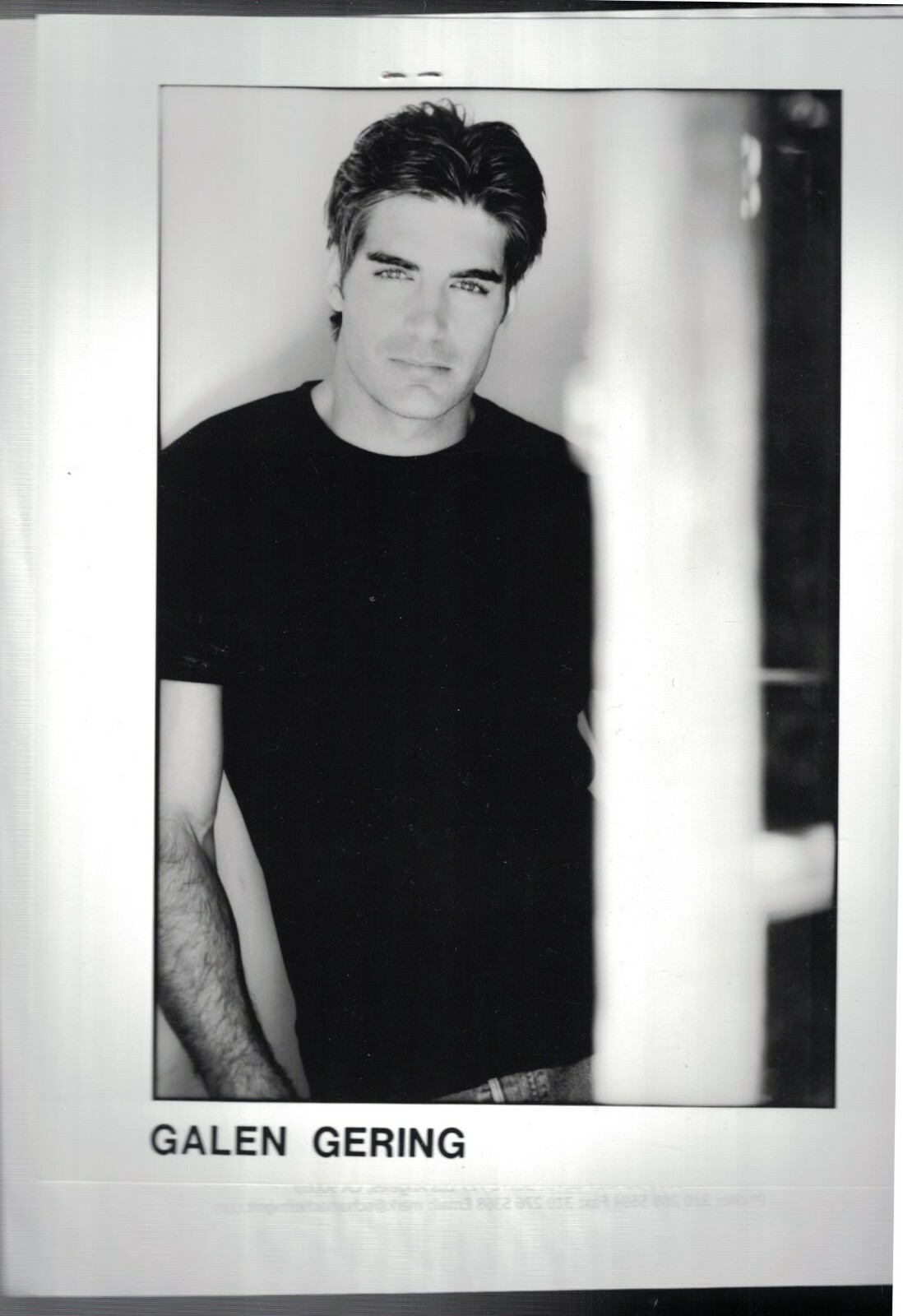 ACTOR GALEN GERING PUBLICITY 8"X10" PHOTO & TALENT AGENCY CREDIT & BIO ...