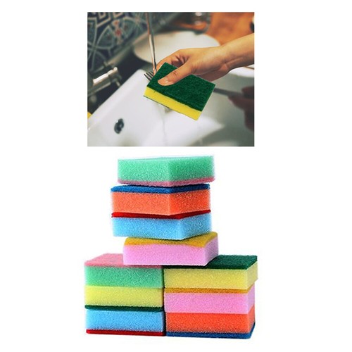 25 Sponge Scouring Pads Kitchen Dishes Cleaner Scour Scrub Cleaning ...