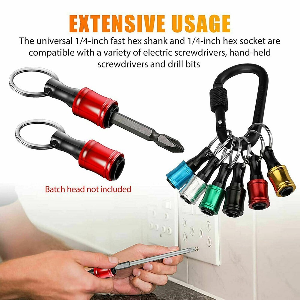 7Pc Double Head and Single Head Batch Bit Holder Extension Bar Keyring ...