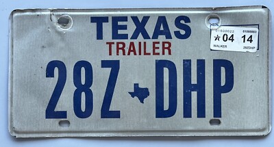 2014 TEXAS TRAILER LICENSE PLATE #28ZDHP | eBay