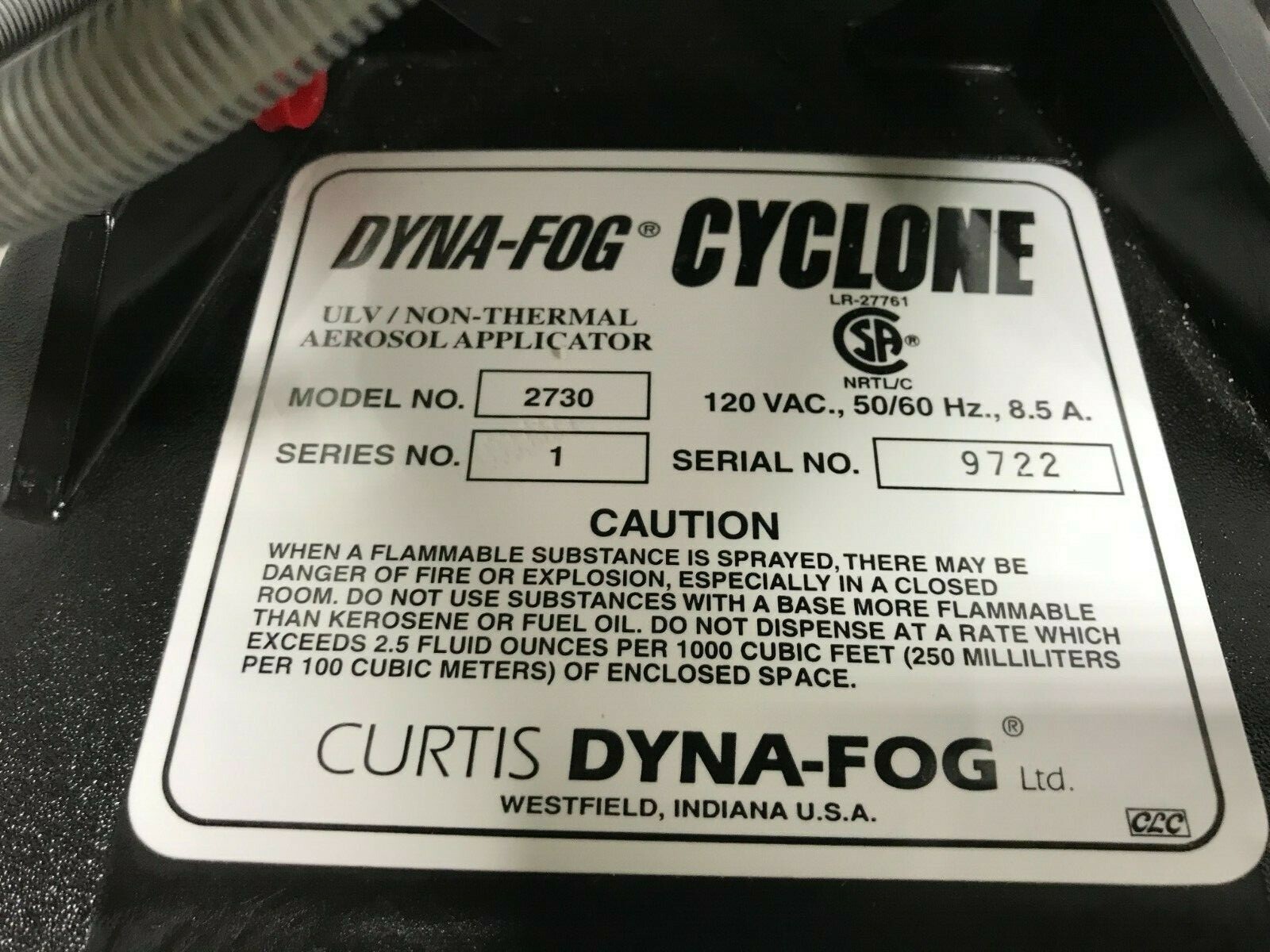 Curtis Dyna-Fog Cyclone ULV Model 2730 Electric Cold Fogger | eBay