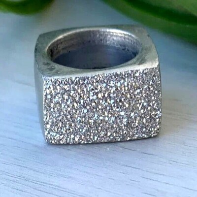 Vestopazzo iTALIAN Original Square Aluminum Rings Women Ring Handmade ...