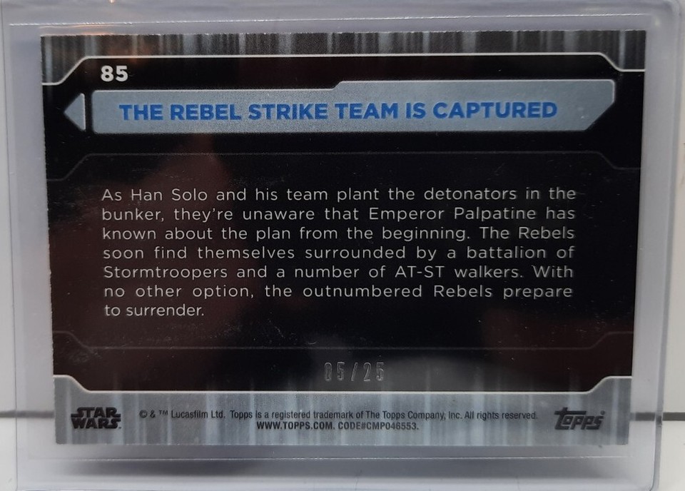2021 Topps Star Wars Battle Plans The Rebel Strike Team is Captured #85 ...