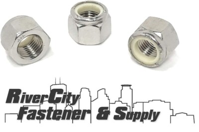 (3) 9/16-12 Stainless Nylon Insert Lock / Stop / Nyloc Nuts 9/16x12 ...